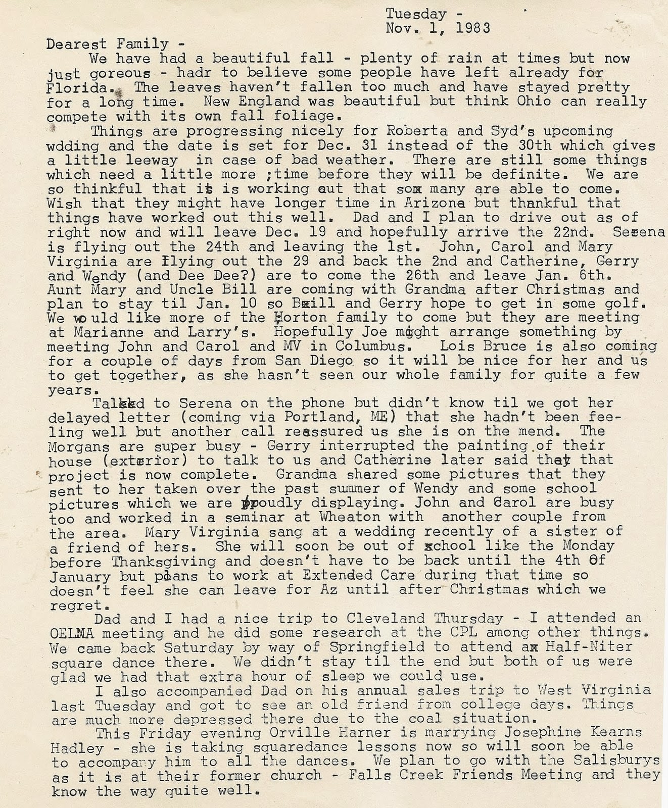 Uibles: A Family Blog: 1983 Family Letter -Nov.1