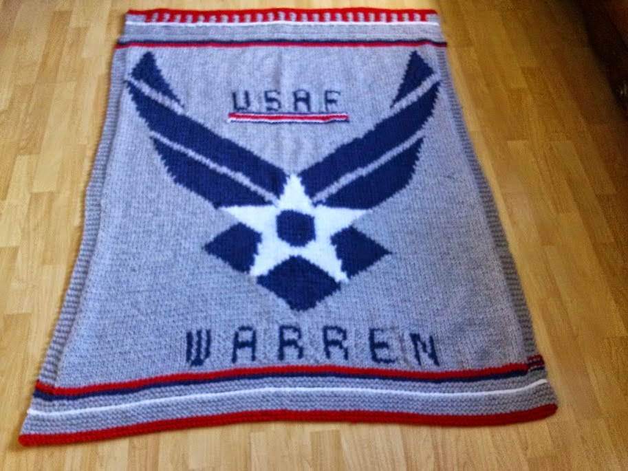 Vintage Knit Wit: USAF Afghan for your favorite Airman or Airwoman