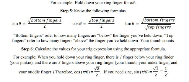 MATHEMATIPS: Escaping the Complex: Trigonometric Ratios: Hand Trick