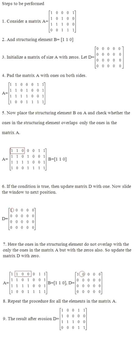 Image Erosion Without Using Matlab Function Imerode Image Processing