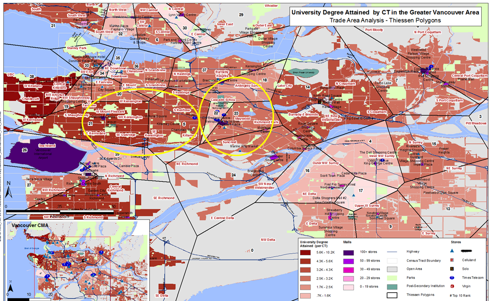 GIS in the Infinite World: Trade Area Analysis - Thiessen Polygons