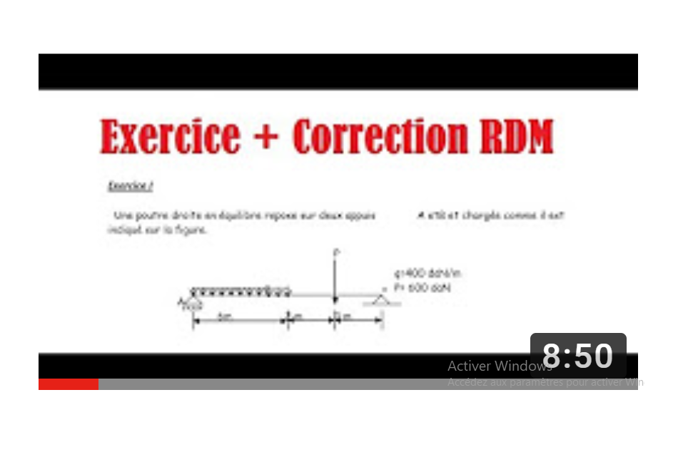Exercice + Correction RDM (Ofppt et Licence) - Omar CHERKAOUI