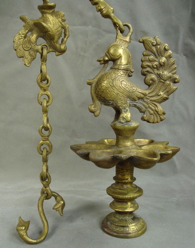 Illuminating Devotion: Brass Oil Lamps of Tamil Nadu for Daily Worship ...