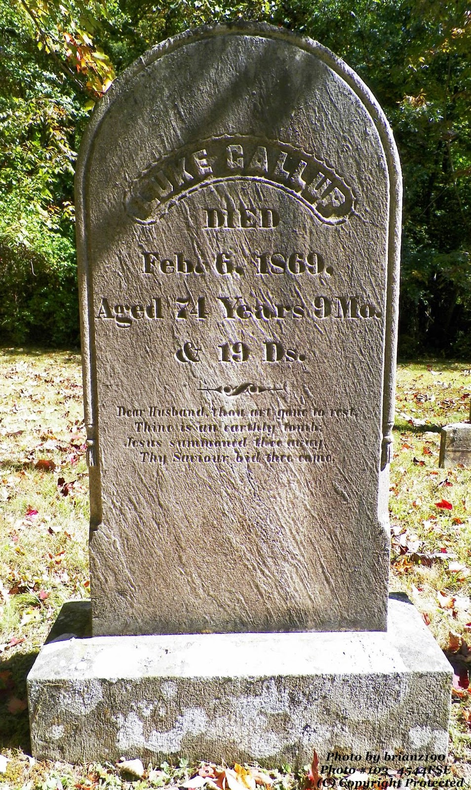 Granite in My Blood: Tombstone Tuesday: Luke Gallup