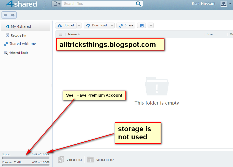 How To Get 4Shared Premium Account For Free - All Tricks Things
