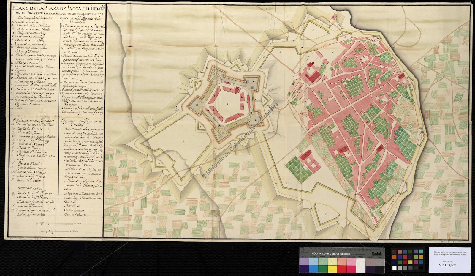 PLANOS Y MAPAS DE ARAGON: 1759 | PLANO DE LA PLAZA DE JACCA...| JACA