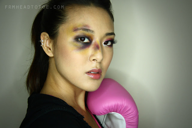 Boxer Girl Bruised Eye Halloween Tutorial - From Head To Toe