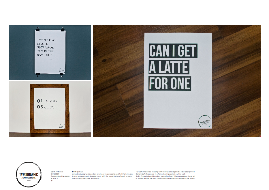 Sarah Pritchard - Design Practice: Typographic Expression - Design Boards