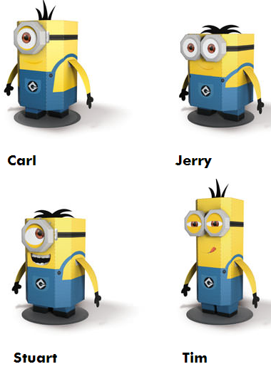 Despicable Me 2 - Minions Papercraft | Papercraft Paradise ...