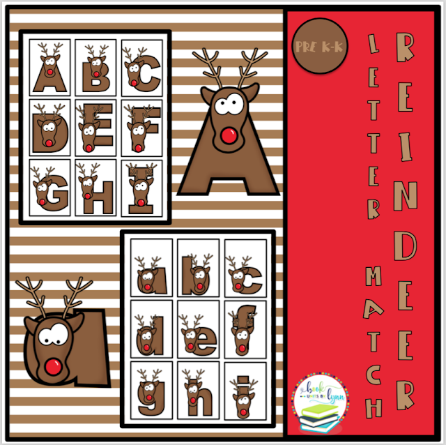 REINDEER LETTER MATCH ~ Book Units by Lynn