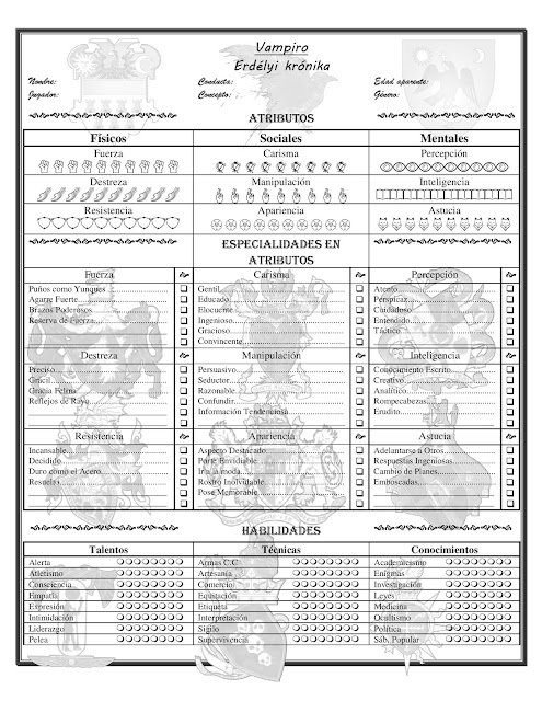 Oráculo del Sur: Ficha de Cuatro Hojas para Edad Oscura V20