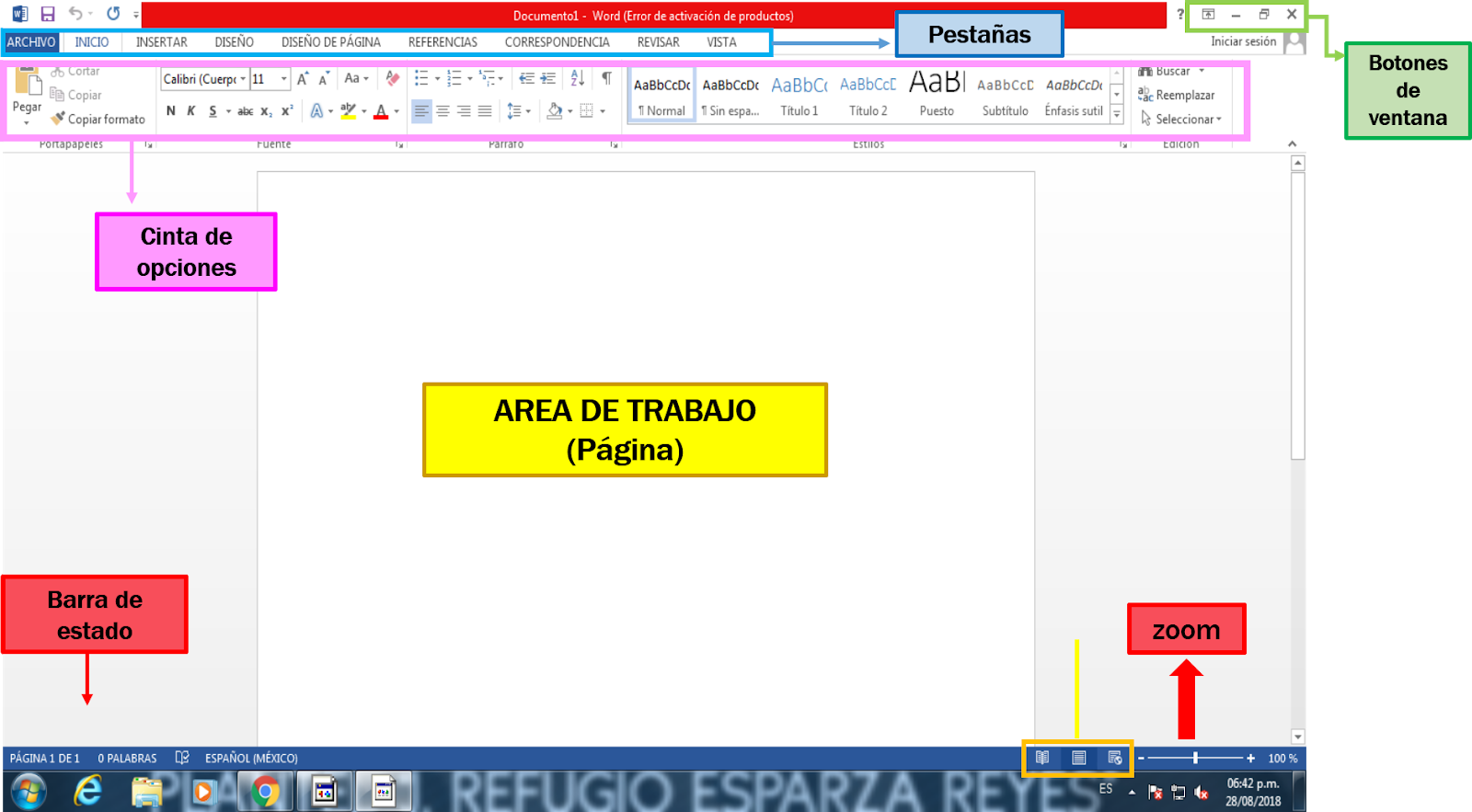 Partes del microsoft word