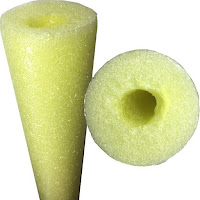 pool noodles: yellow pool noodles