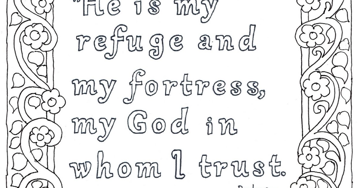 Psalm 91 Coloring And Activity Pages Sketch Coloring Page