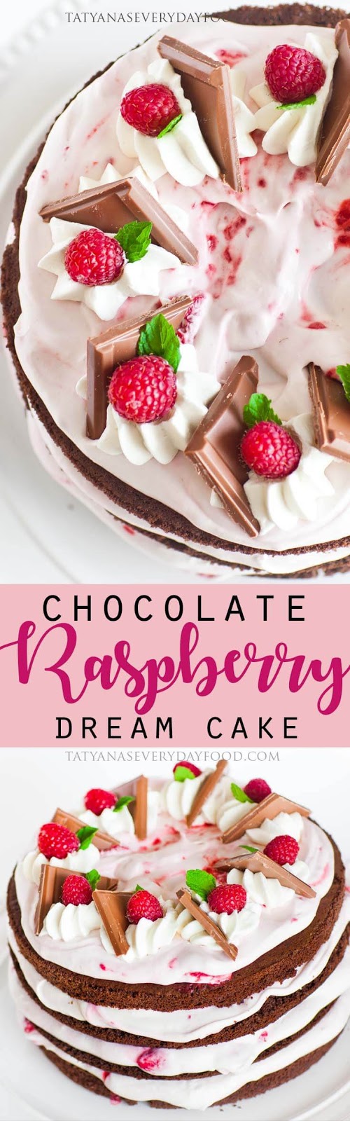 Chocolate Raspberry Cake with Cream Cheese Frosting - RECIPES