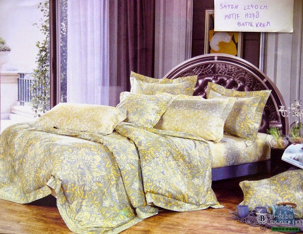 Sprei Krem Motif Batik - Sprei on line - Bed Cover - Sprei Katun Jepang