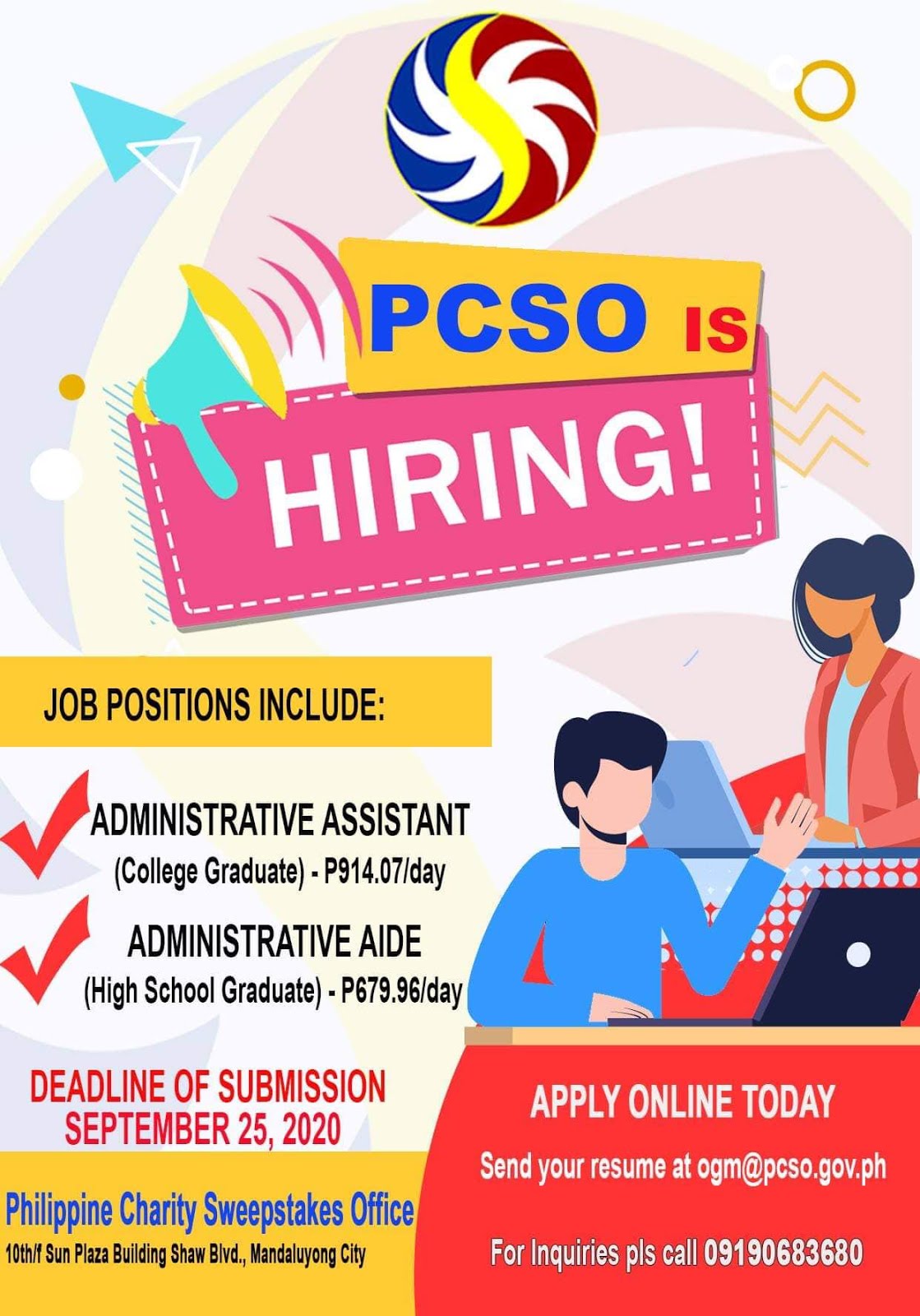 GobyerKnows: APPLY ONLINE NOW! PCSO is Hiring Administrative Positions