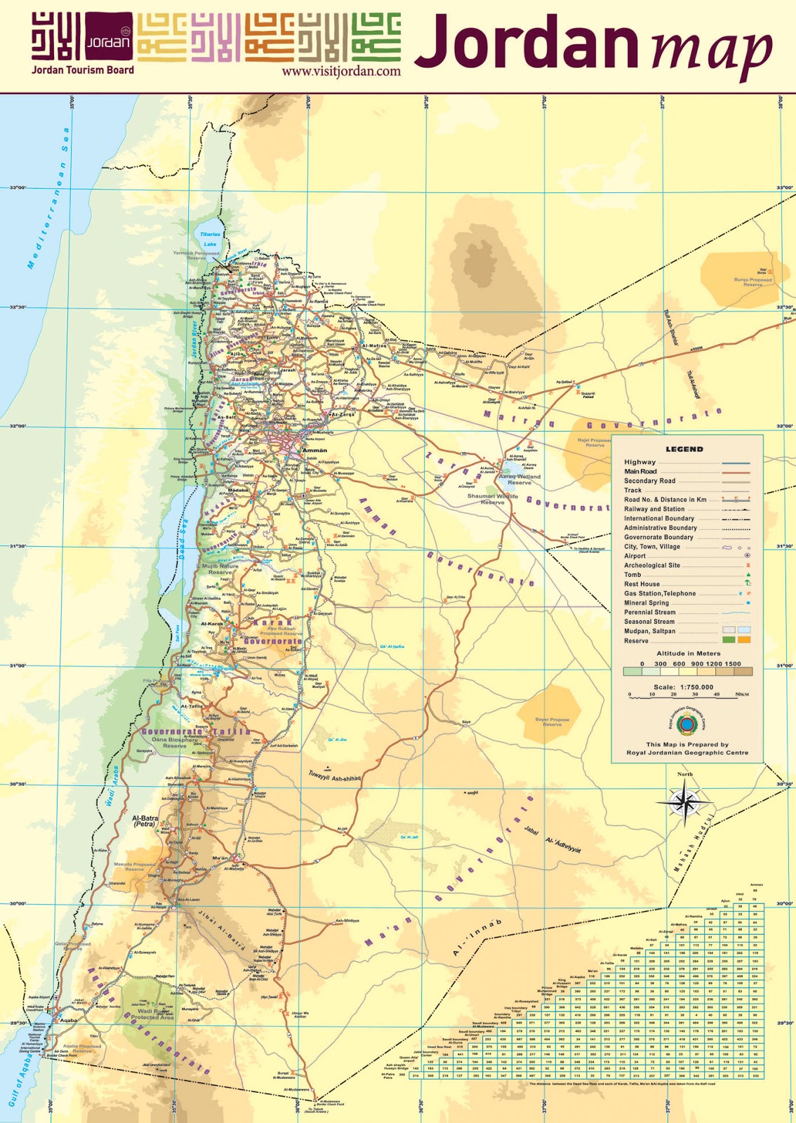 JORDAN - GEOGRAPHICAL MAPS OF JORDAN