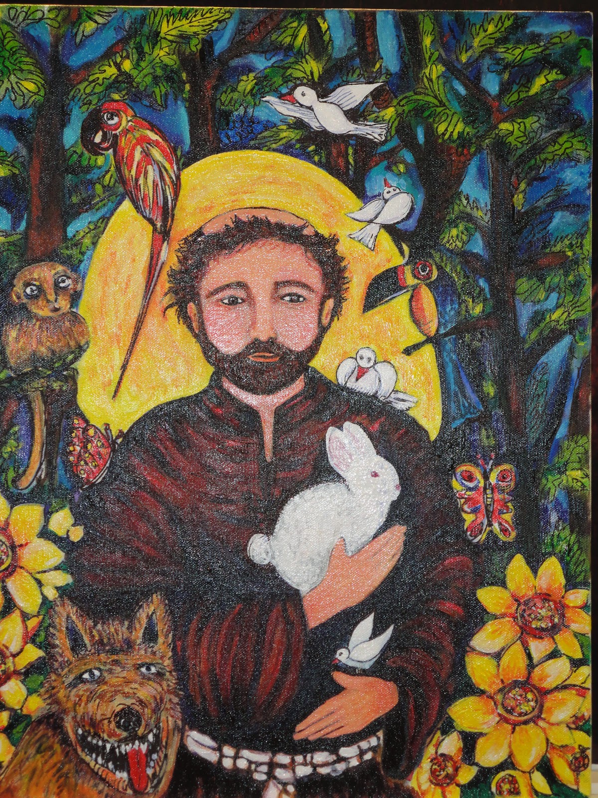 ARTE SACRA: QUADROS DE ARTE SACRA PINTADOS EM TINTA ACRILICA SOBRE TELA