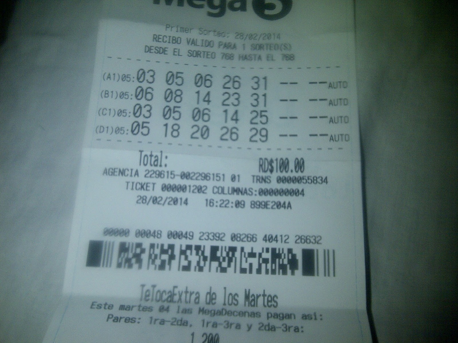 LA REVISTA DIGITAL: EL TICKET GANADOR PARA PACHA DE "UN MILLON DE PESOS ...