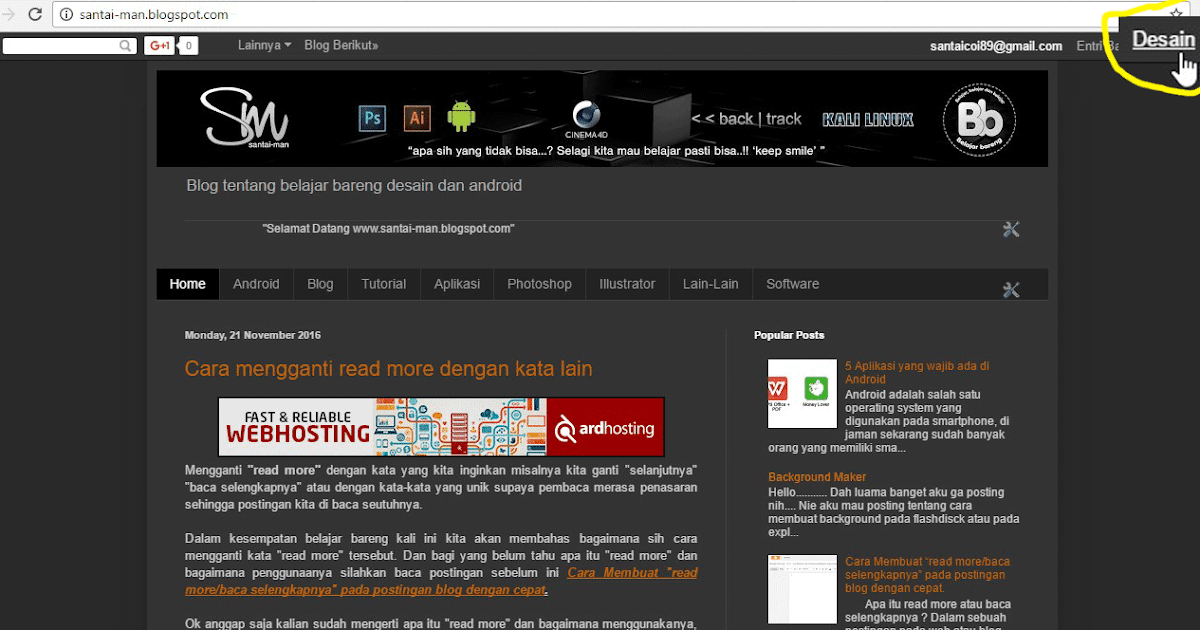 Belajar bareng : Membuat menu home di blog