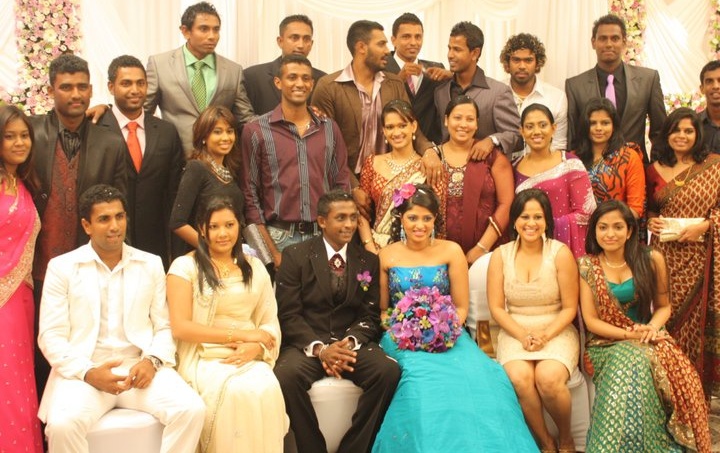 | Cricket players with wife and Children