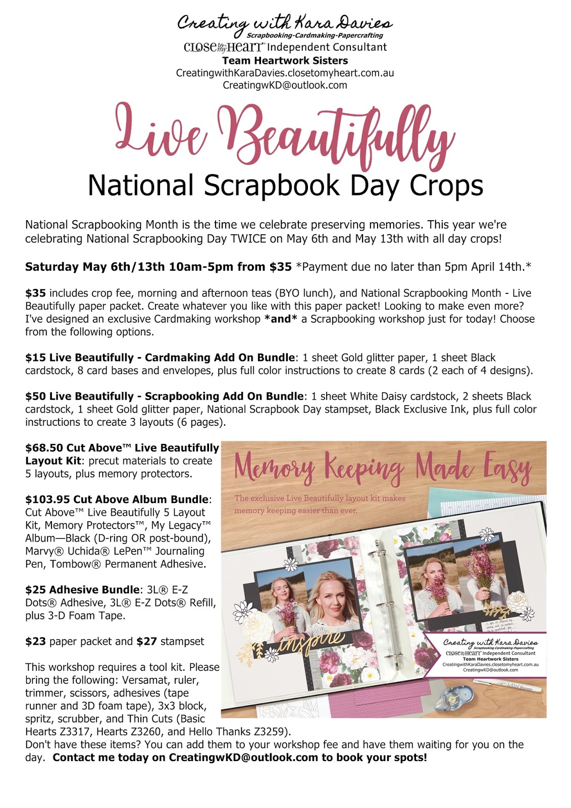 Creating with Kara Davies: National Scrapbooking Month - Preorders