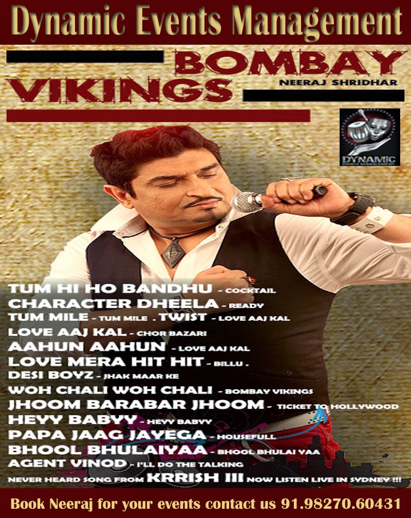 Dynamic Events Management: Book Playback Singer Bombay Vikings Neeraj ...