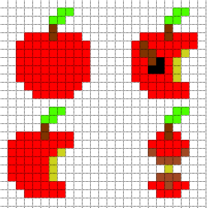 Minecraft Pixel Art Templates: Eaten Apple