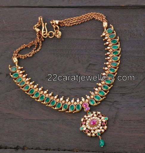 Emeralds Mango Necklace - Jewellery Designs