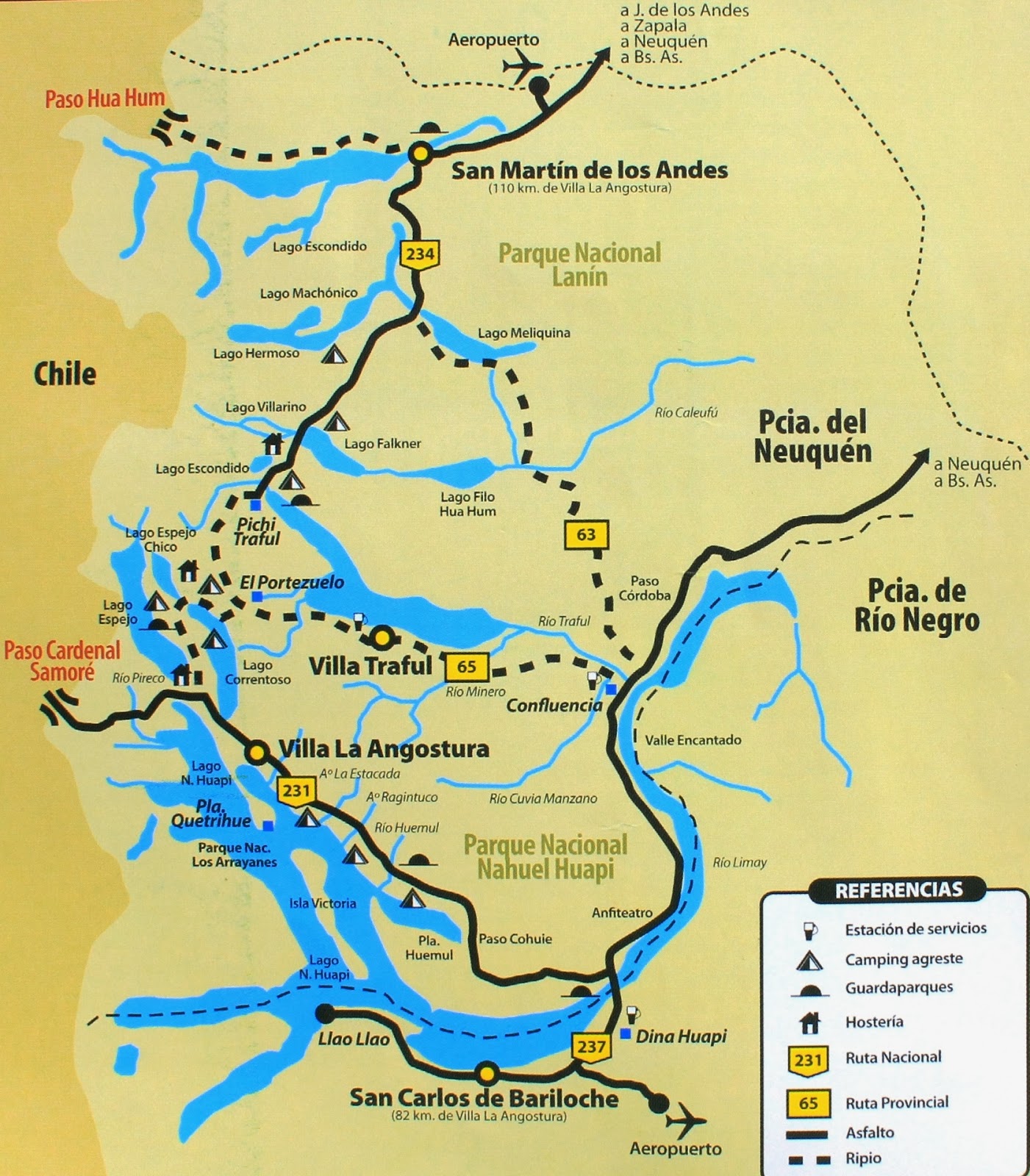 NikiMap: Map, Puerto Montt, Chile to Bariloche, Argentina