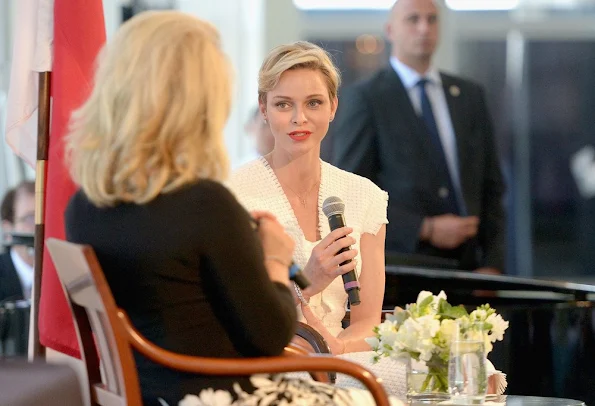 Princess Charlene Receives The Blue Ribbon Award