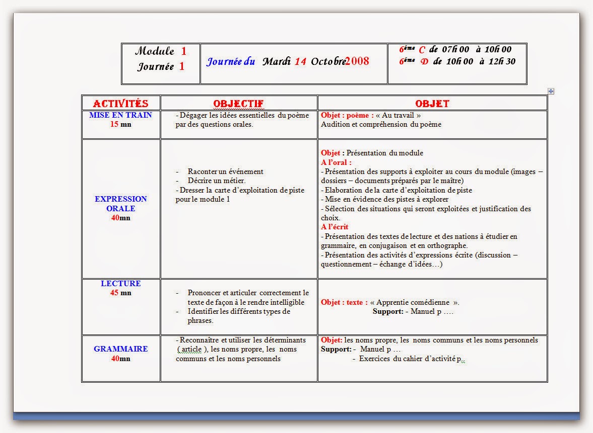 journal de classe 6eme francais tout compris du module 0 a module8 ...