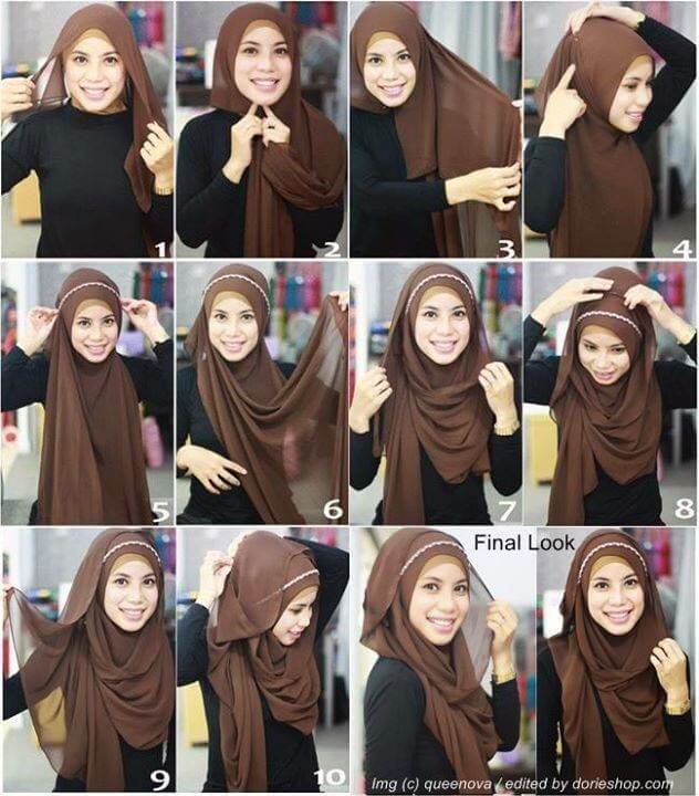 Tutorial Hijab Paris Segi Empat Menutup Dada - Tutorial Hijab Cara ...