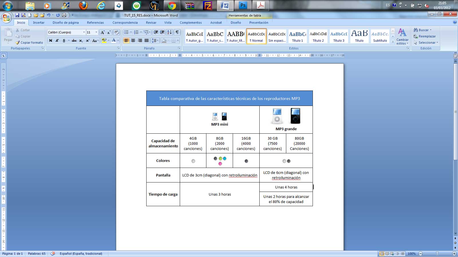 WORD: WORD_TUT_16_Ejercicio diseño de tablas