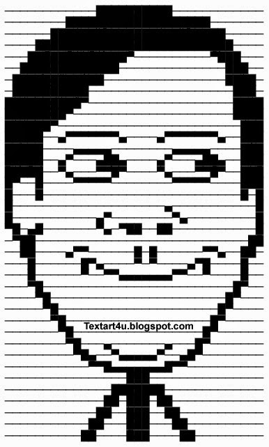 Creepy Tobey Maguire Meme Face ASCII Text Art | Cool ASCII Text Art 4 U