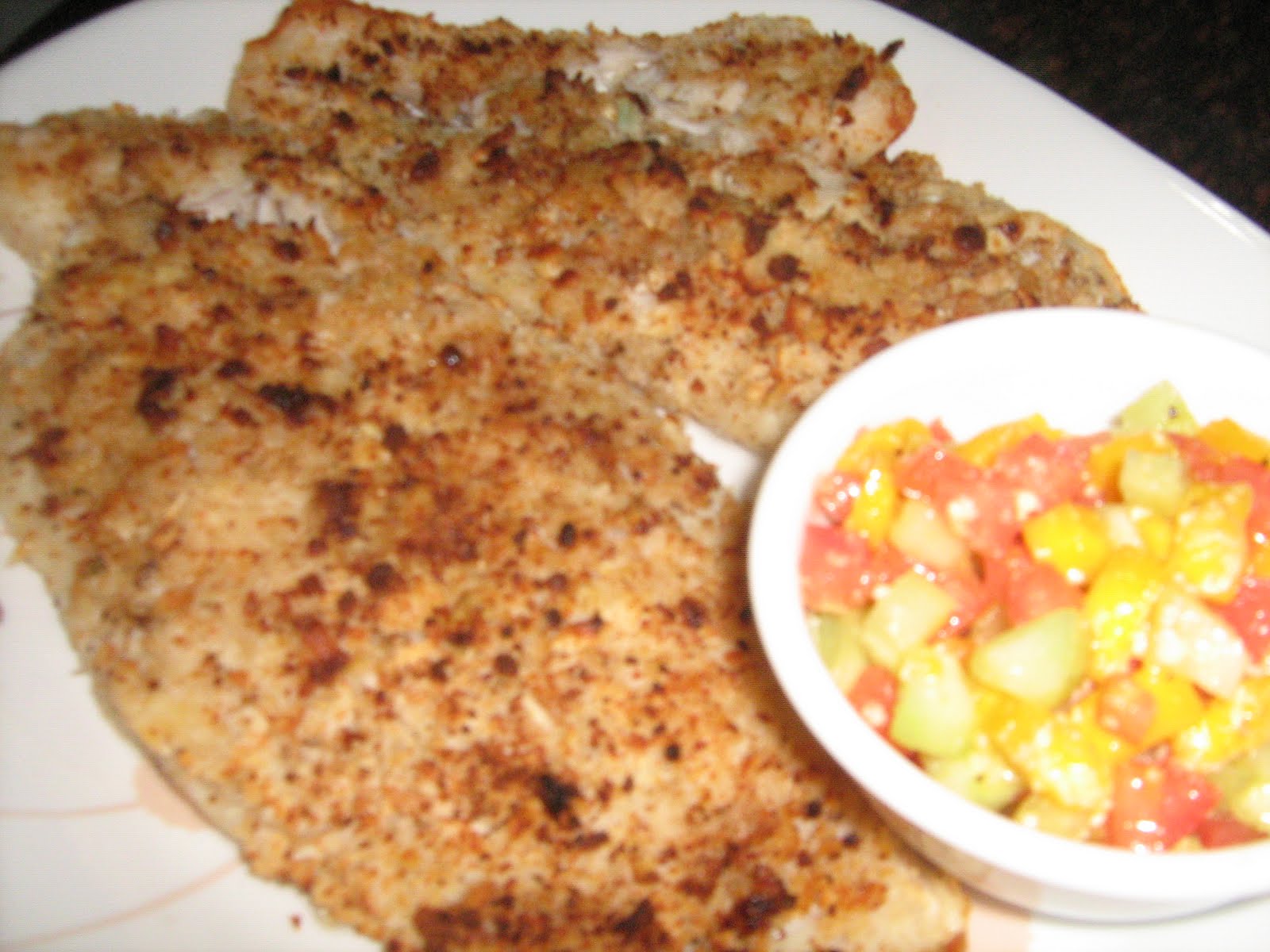 PARMESAN CRUSTED FISH FILLET & MANGO SALSA