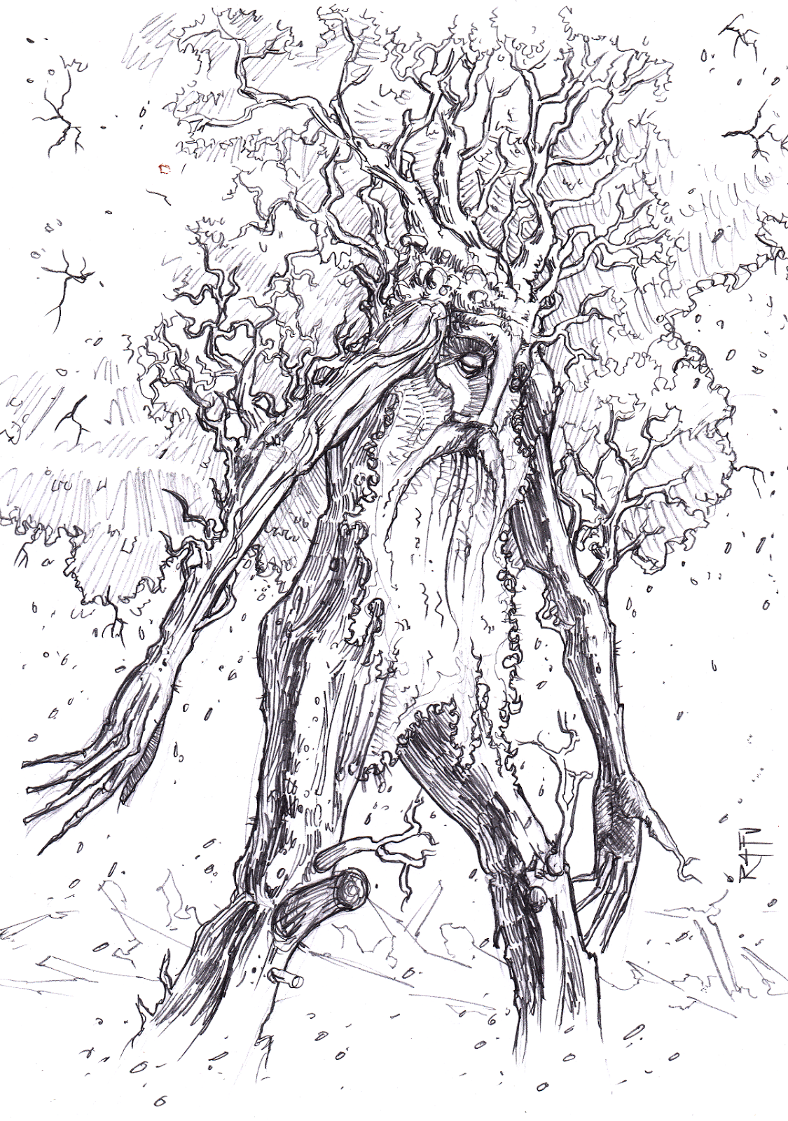 The Art of RAFU: 9 Illustrations of Ents - Lord of the Rings