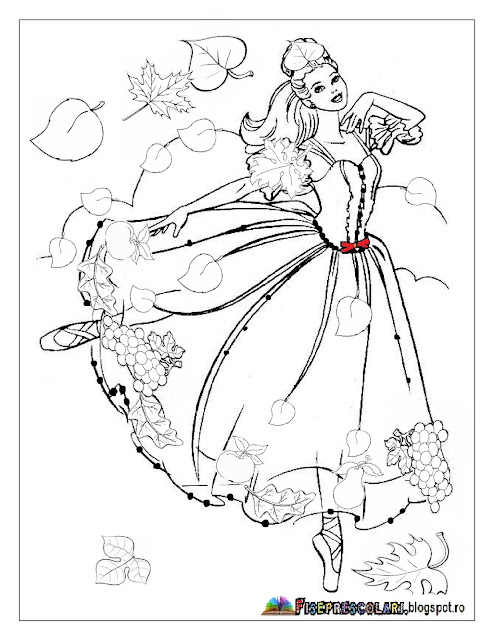 Planse cu ZANA TOAMNA - Imagini de colorat :: Fise de lucru - gradinita