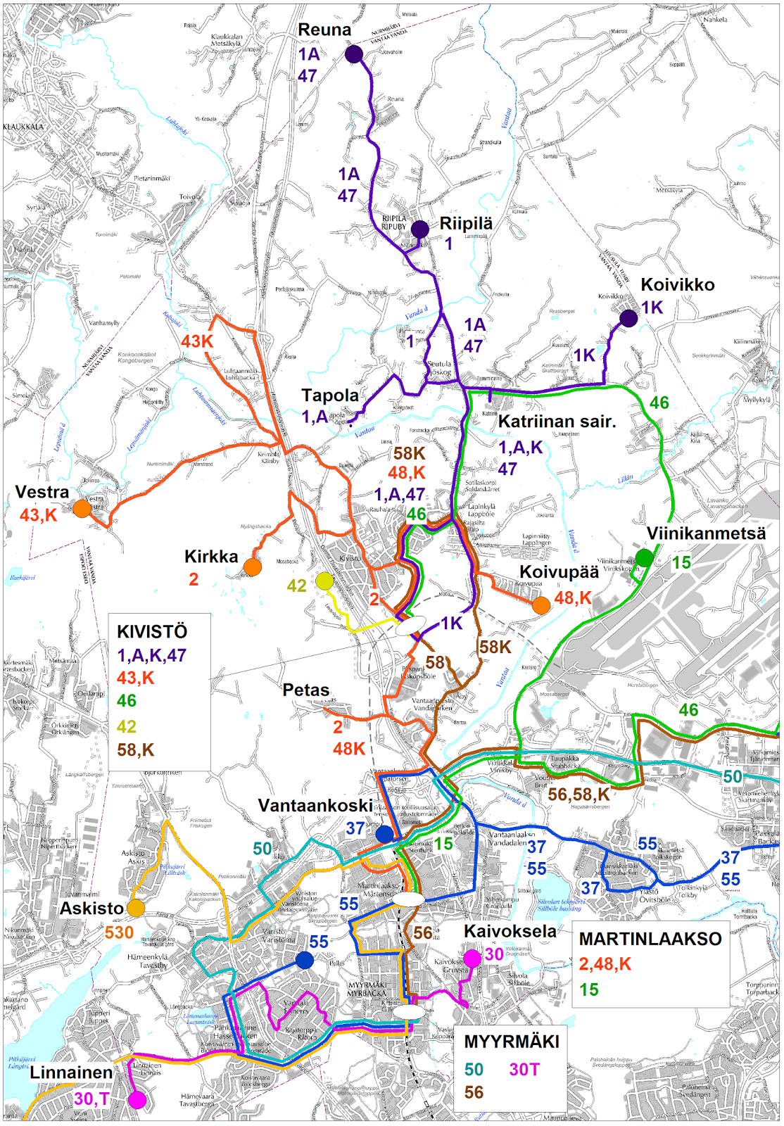 Länsi-Vantaan linjastosuunnitelma
