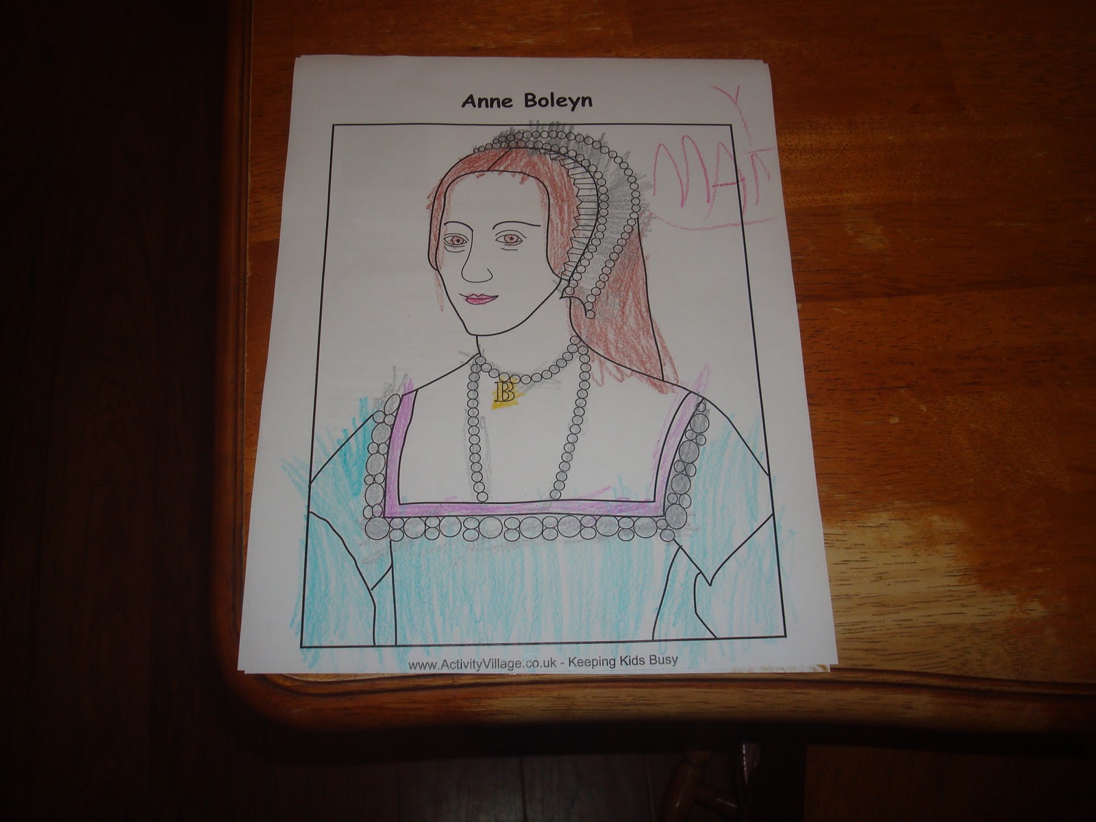 English Reformation: Anne Boleyn - Coloring