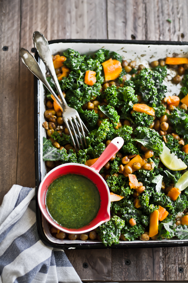 Spicy Roasted Chickpeas, Kale and Mango Salad | Journey Kitchen