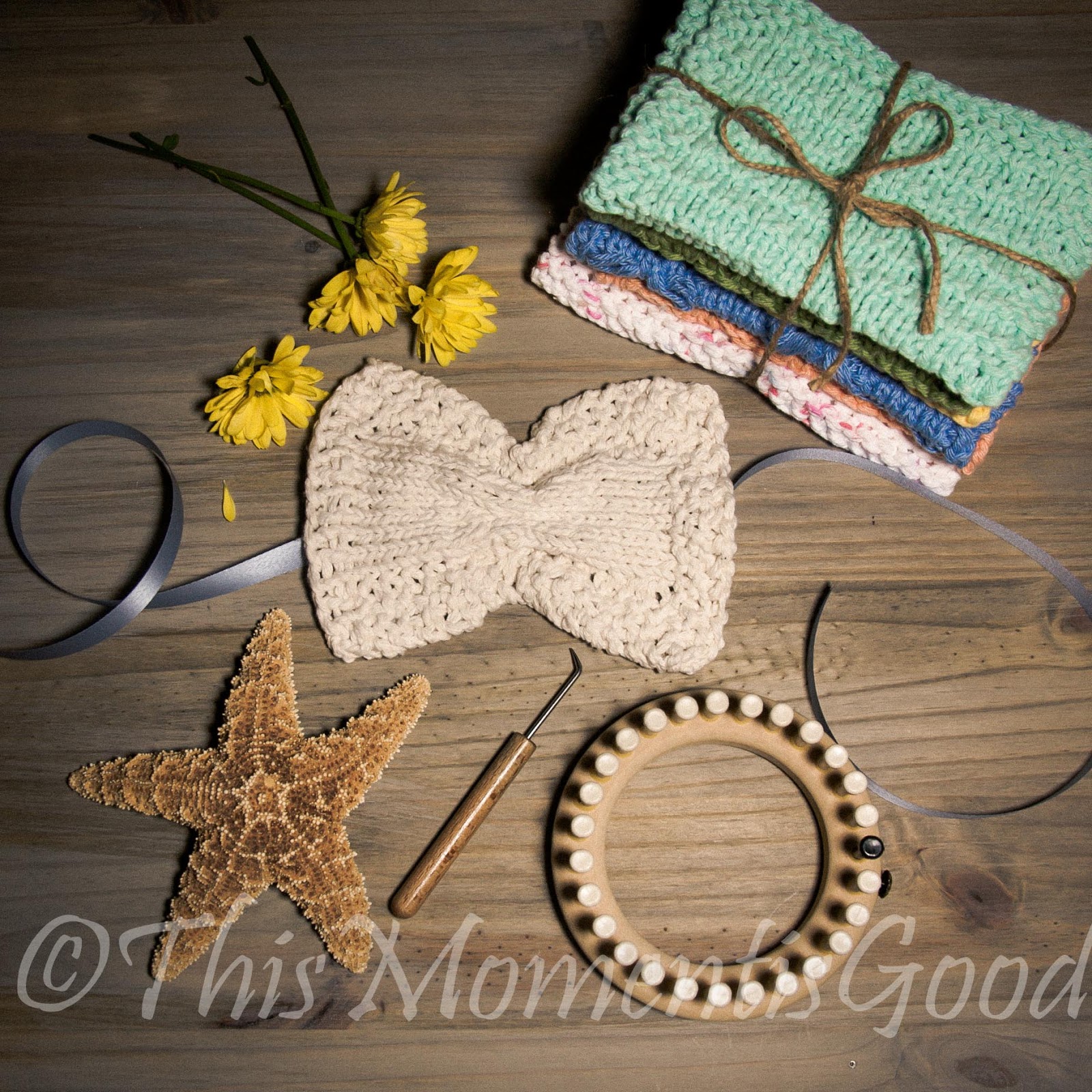 LOOM KNIT EYE MASK PATTERN (FREE) | Loom Knitting by This Moment is Good!