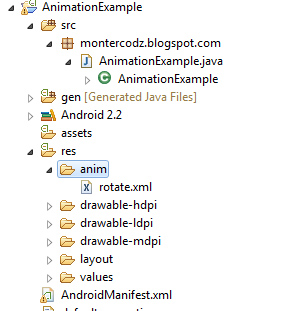 Monstercodz: Android Rotate Animation Example