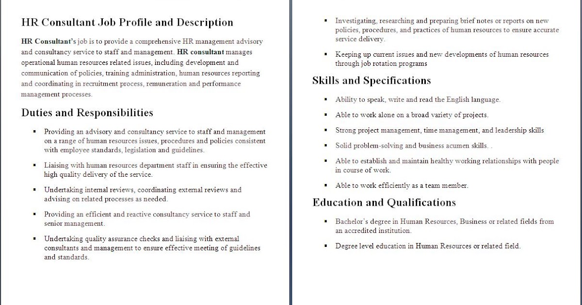 Sample Job Description Writing Templates And Examples Sample Job Description Writing Templates And Examples