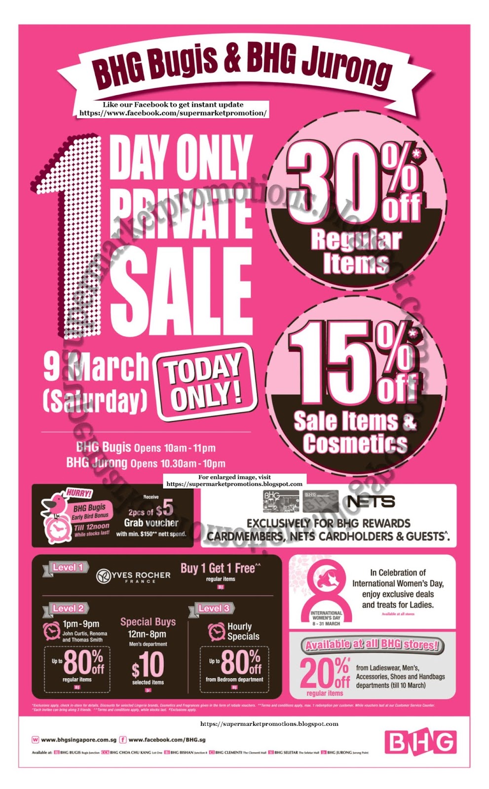 BHG Bugis & Jurong Private Sale 09 March 2019 ~ Supermarket Promotions