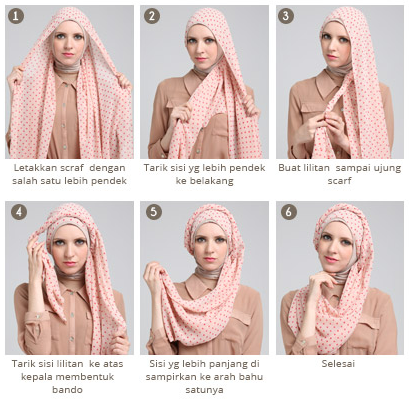 Tutorial Hijab Scarf Dengan Bahan Chiffon Terbaru 2017