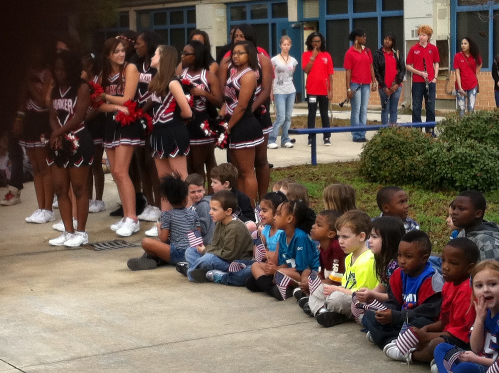 Mrs. Doiron's Kindergarten Class: 100th Day Flag Raising and Pep Rally
