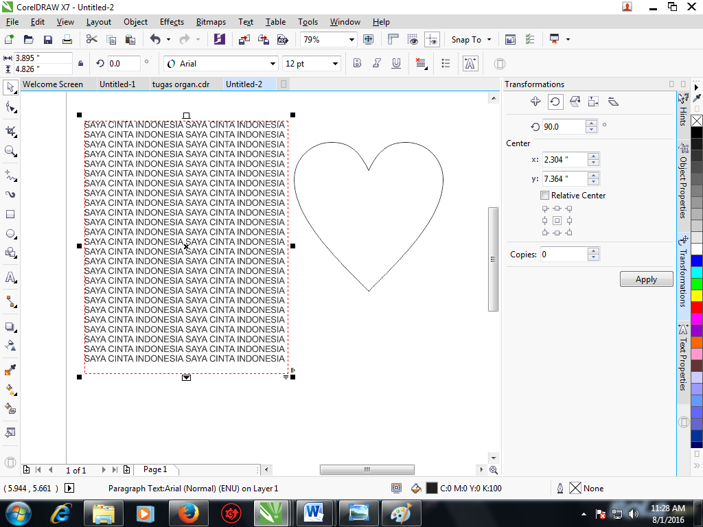 Cara Membuat Tulisan di dalam LOVE ~ delydesign