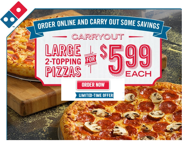 Domino's Pizza: Large 2-Topping Pizza $5.99 - HEAVENLY STEALS